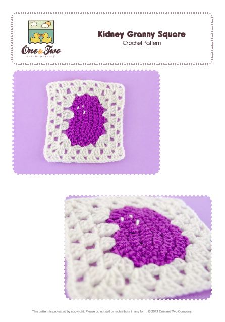 Smiling kidney in a square crochet pattern | crochetime